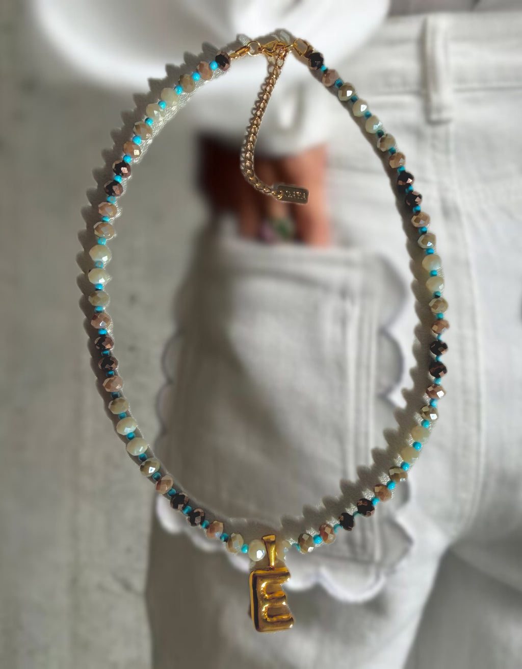 Beaded Initial Necklace – cayabycatherincastillo